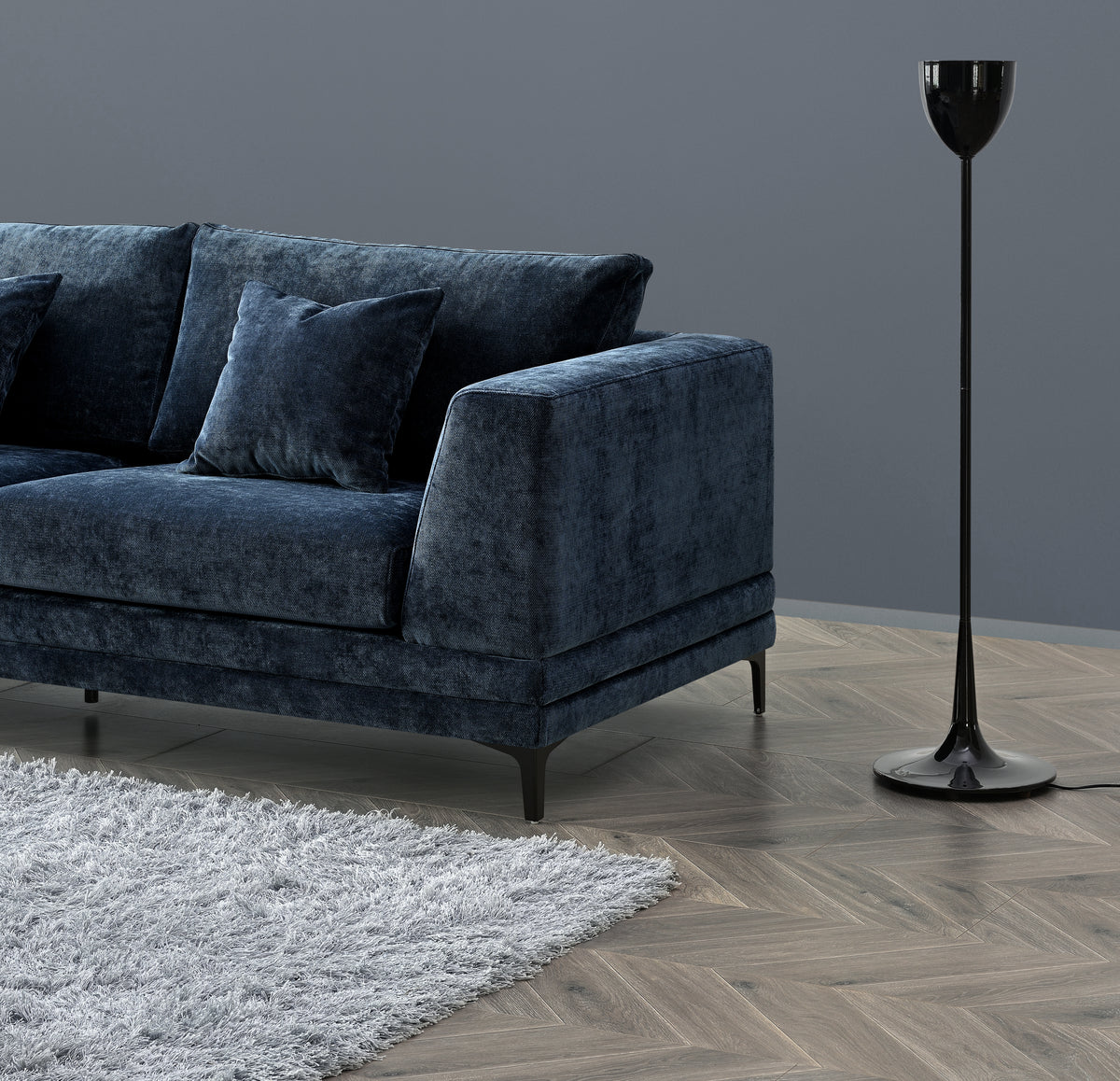 ALUXO® Lenox Sofa Range in Aegean Blue Velvet – Furnish 365 Limited